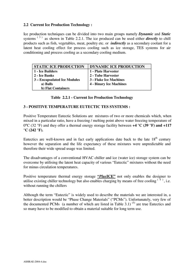 PCM Thermal Energy Storage Systems; Ashrae 2004 Conference Paper | PDF