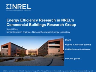 NREL Commercial Buildings Research Group, ASHRAE June 2013 Research ...