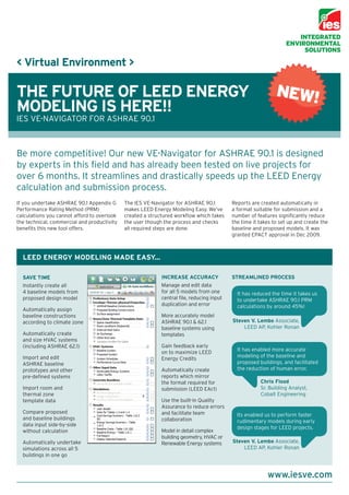 THE FUTURE OF LEED ENERGY MODELING IS HERE!! IES VE-Navigator for ASHRA E 90.1 | PDF | Business ...