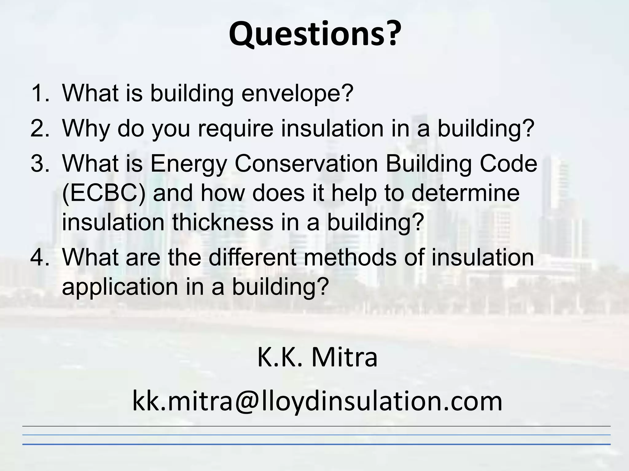 Thermal Insulation System for energy efficient buildings | PPT