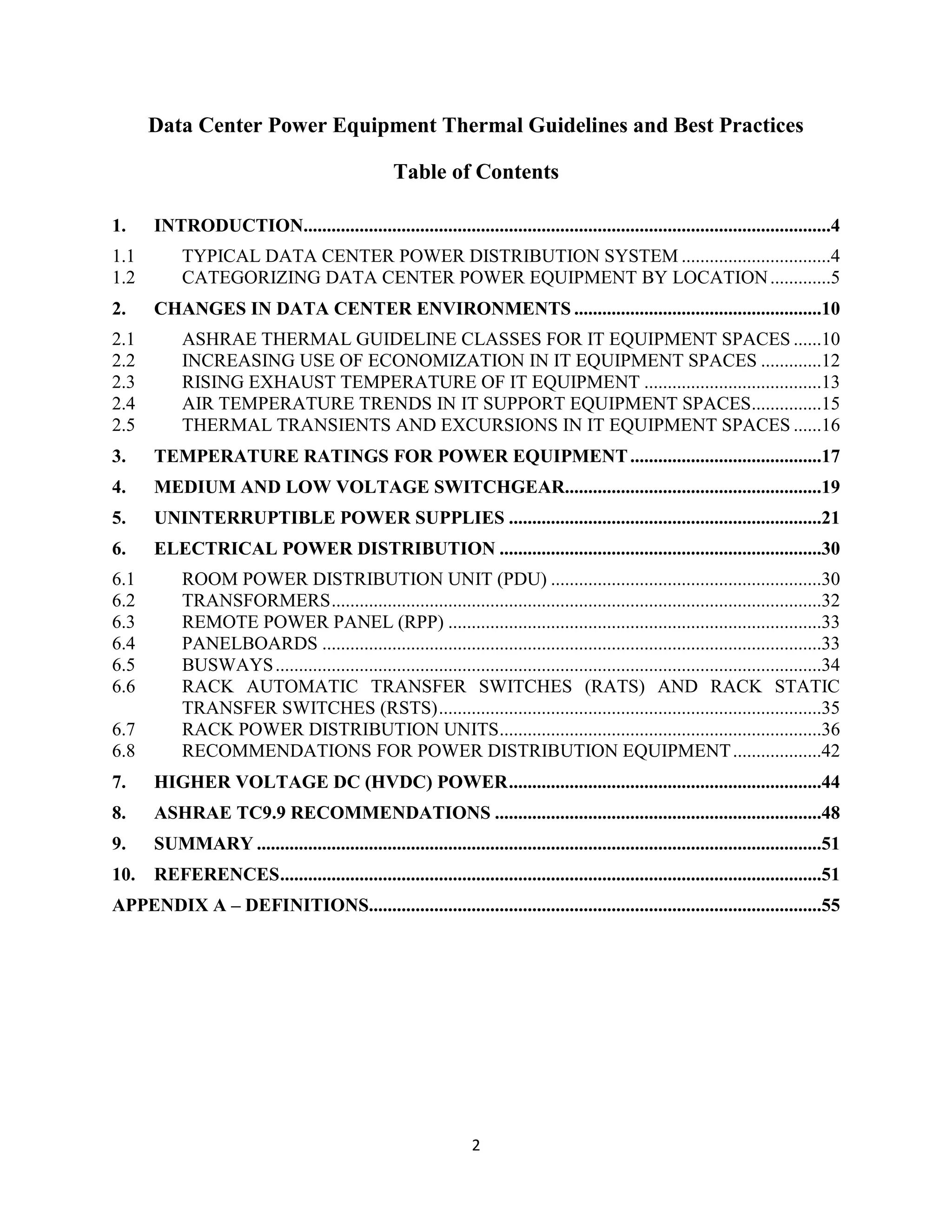 ASHRAE TC9.9 - DATA CENTER STANDARD AND BEST PRACTICES | PDF
