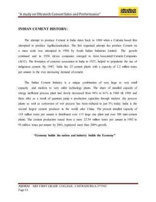 PROJECT ON ULTRATECH CEMENT | DOCX