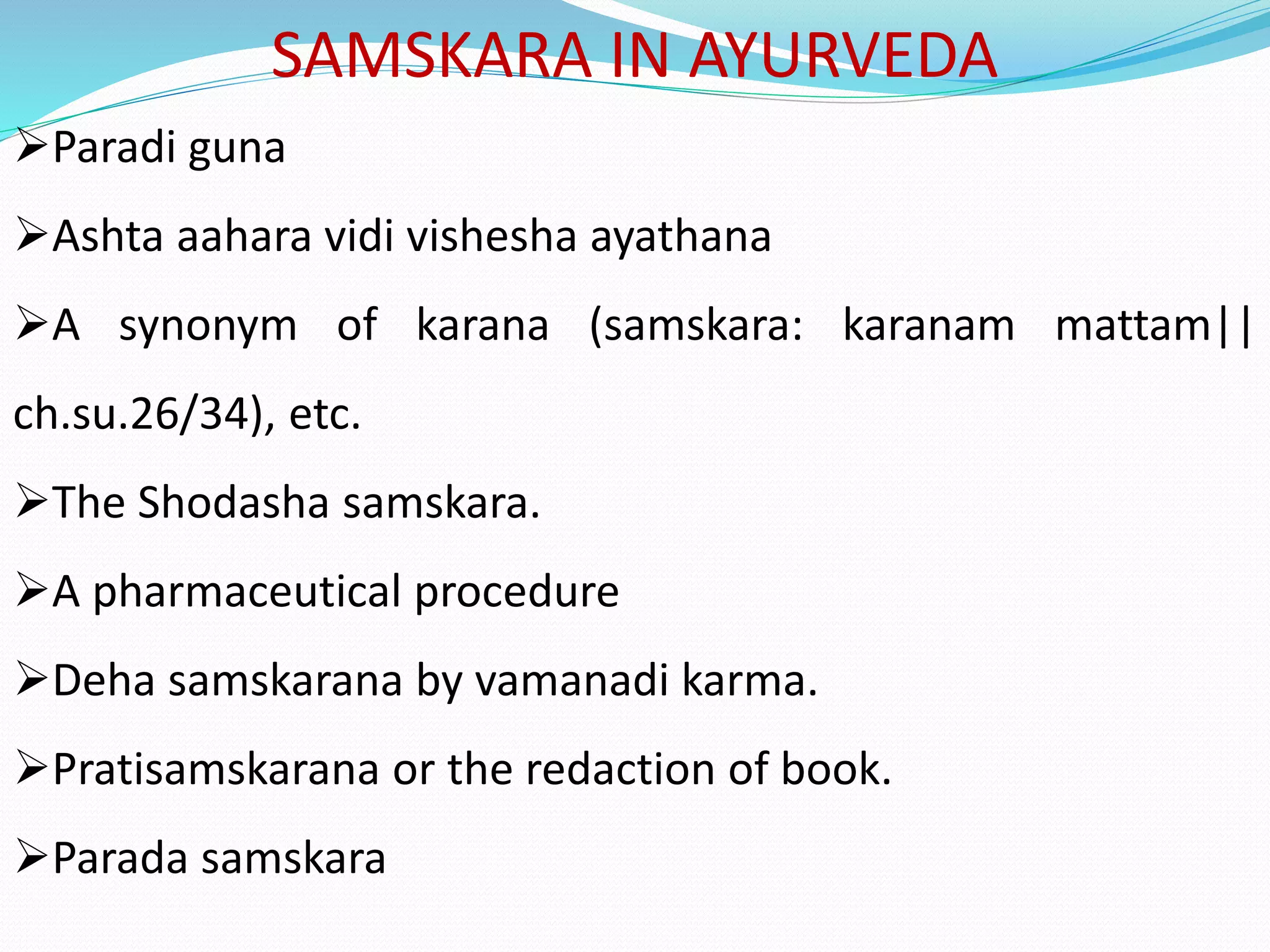 Ashtadasha samskara of parada part one. | PPTX