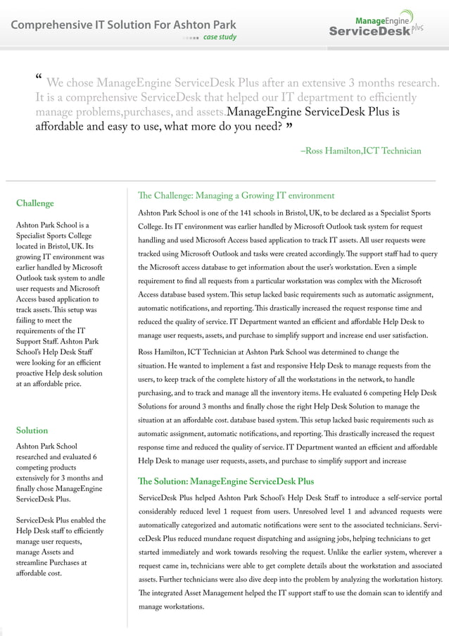 Case Study from Ashton Park School | PDF