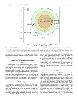 Discovery of the Closest Saturnian Irregular Moon, S/2019 S 1, and ...