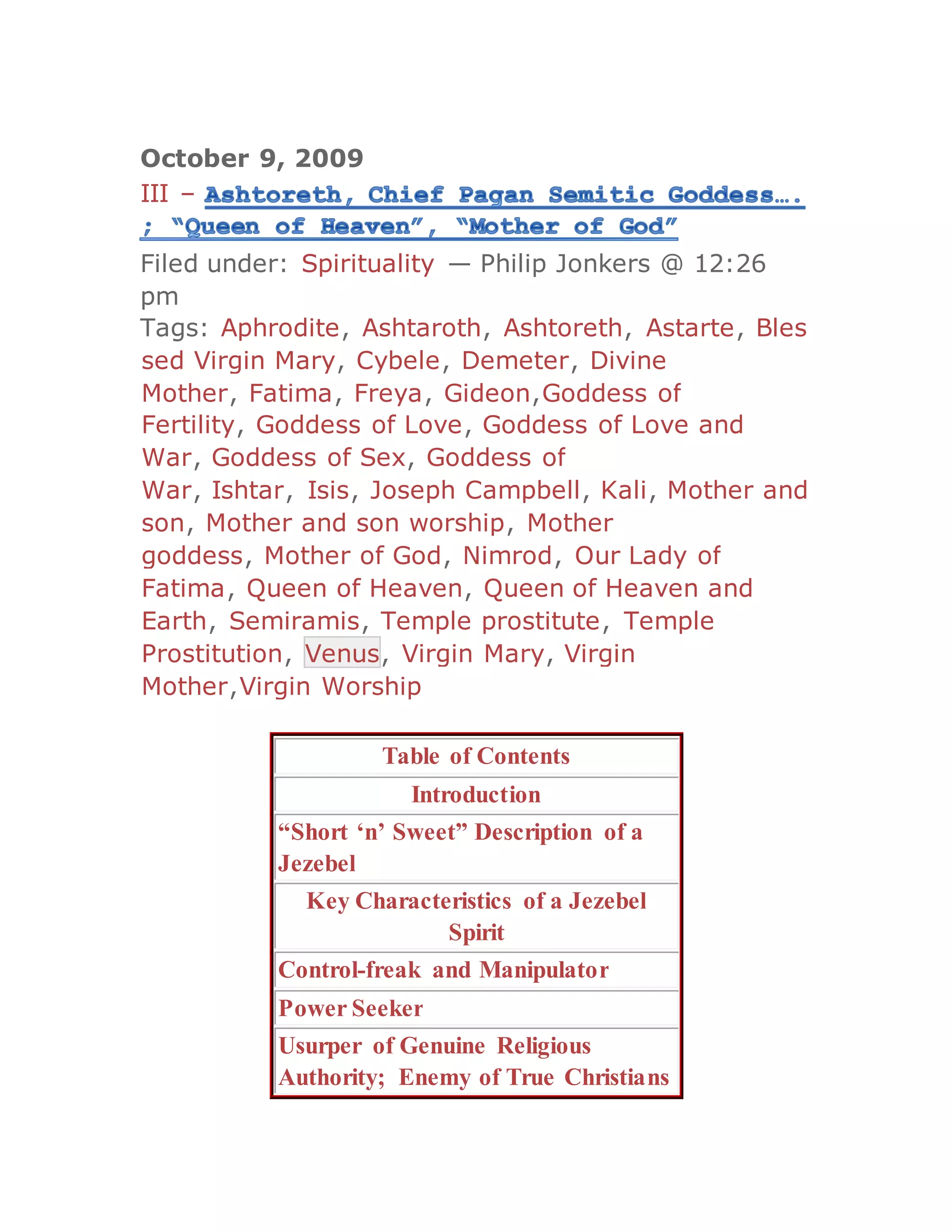 Ashtoreth, chief pagan semitic goddess of war and sex fertility , queen ...
