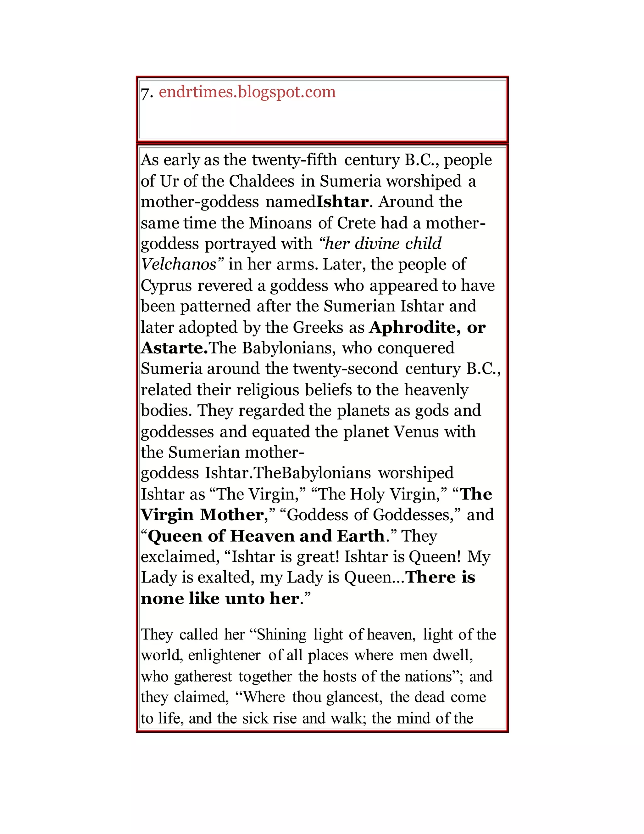 Ashtoreth, chief pagan semitic goddess of war and sex fertility , queen ...