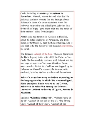 Ashtoreth, chief pagan semitic goddess of war and sex fertility , queen ...