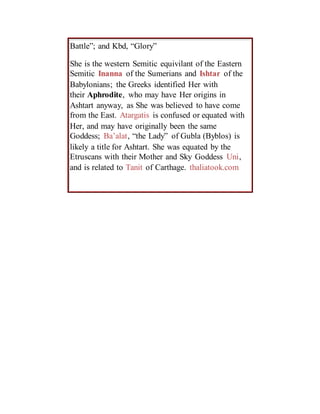 Ashtoreth, chief pagan semitic goddess of war and sex fertility , queen ...