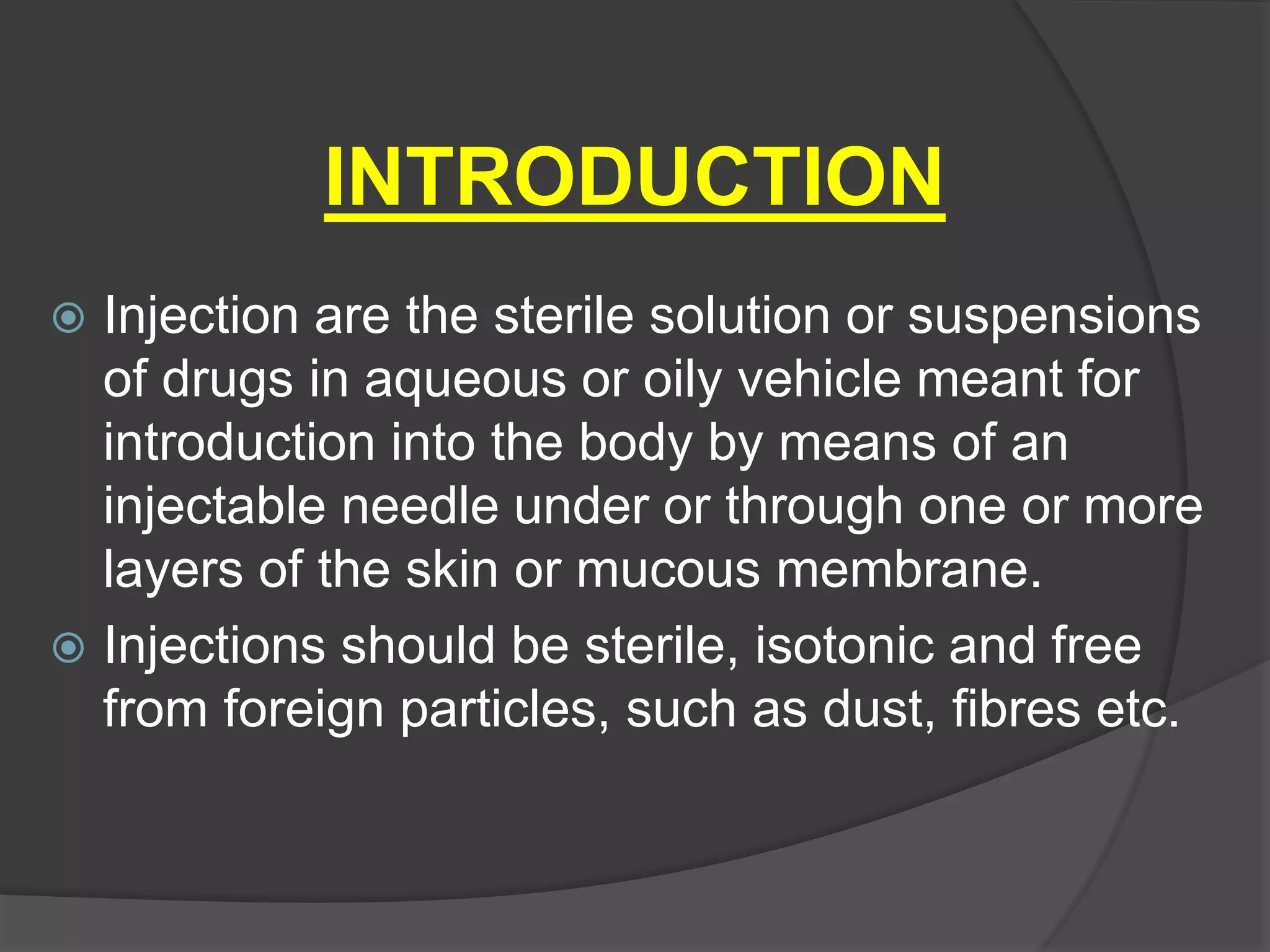 Formulations of injections | PPTX