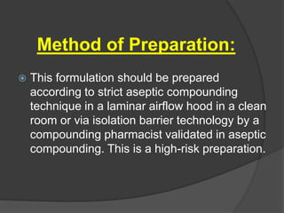 Formulations of injections | PPTX