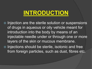 Formulations of injections | PPTX