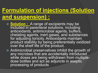Formulations of injections | PPTX