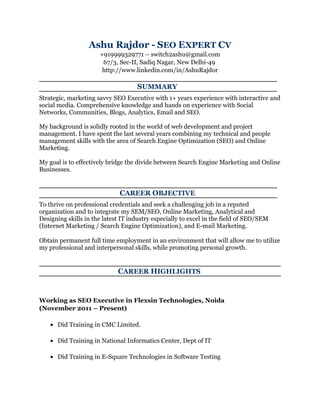 Ashu Rajdor seo_resume | DOC