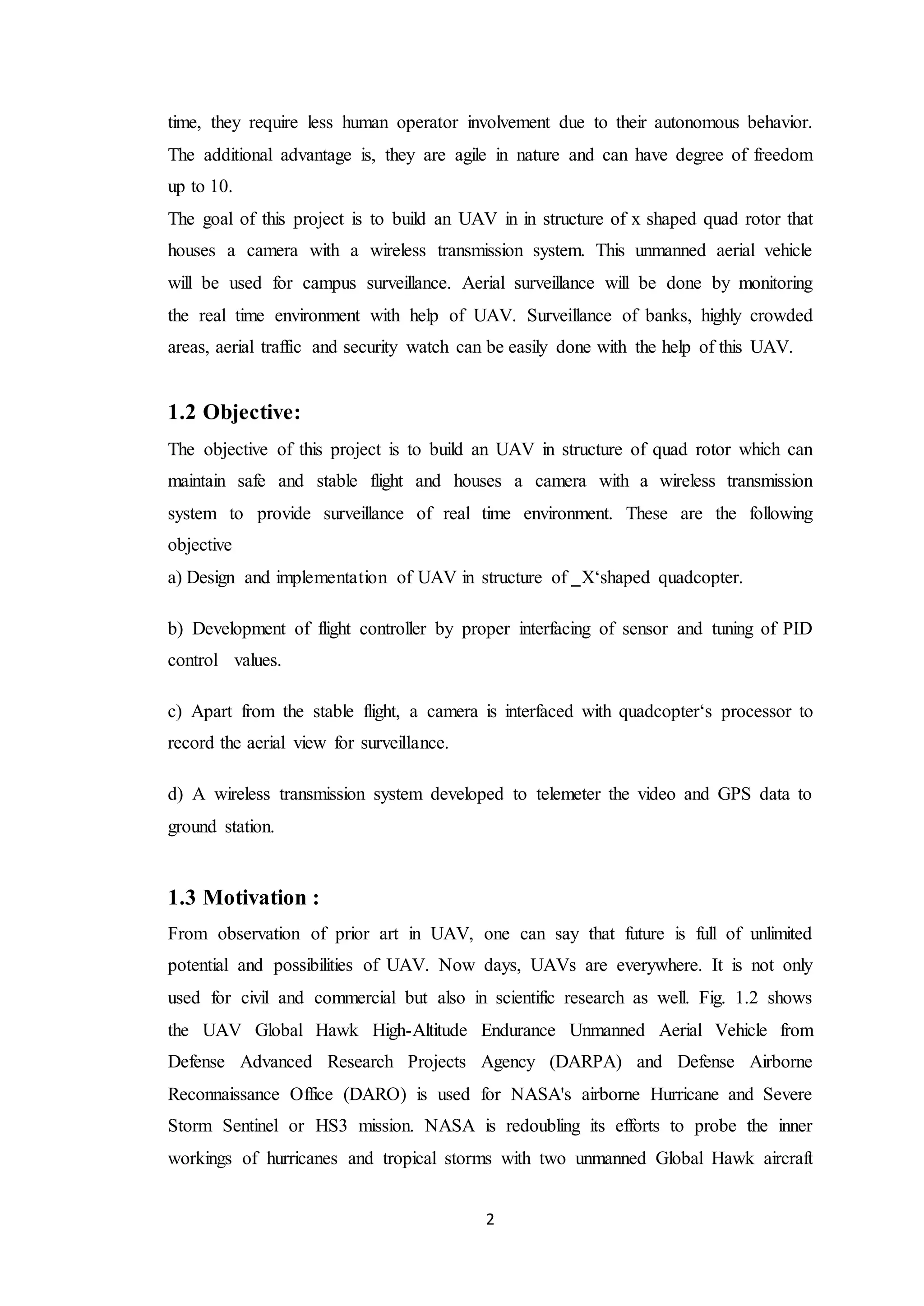 Final Year Project report on quadcopter | DOCX