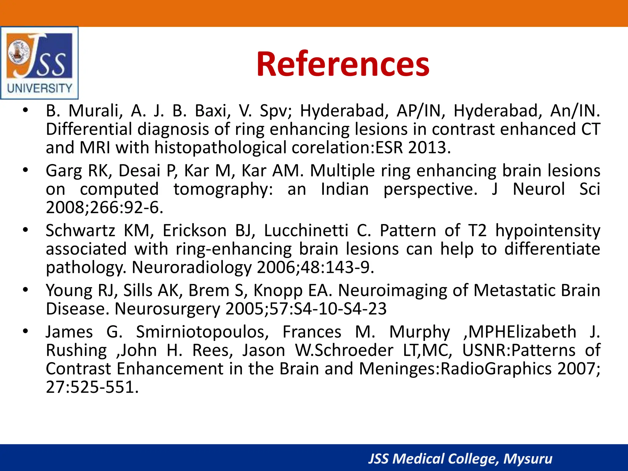 ring enhancing lesions¹111222222222111112 | PPT