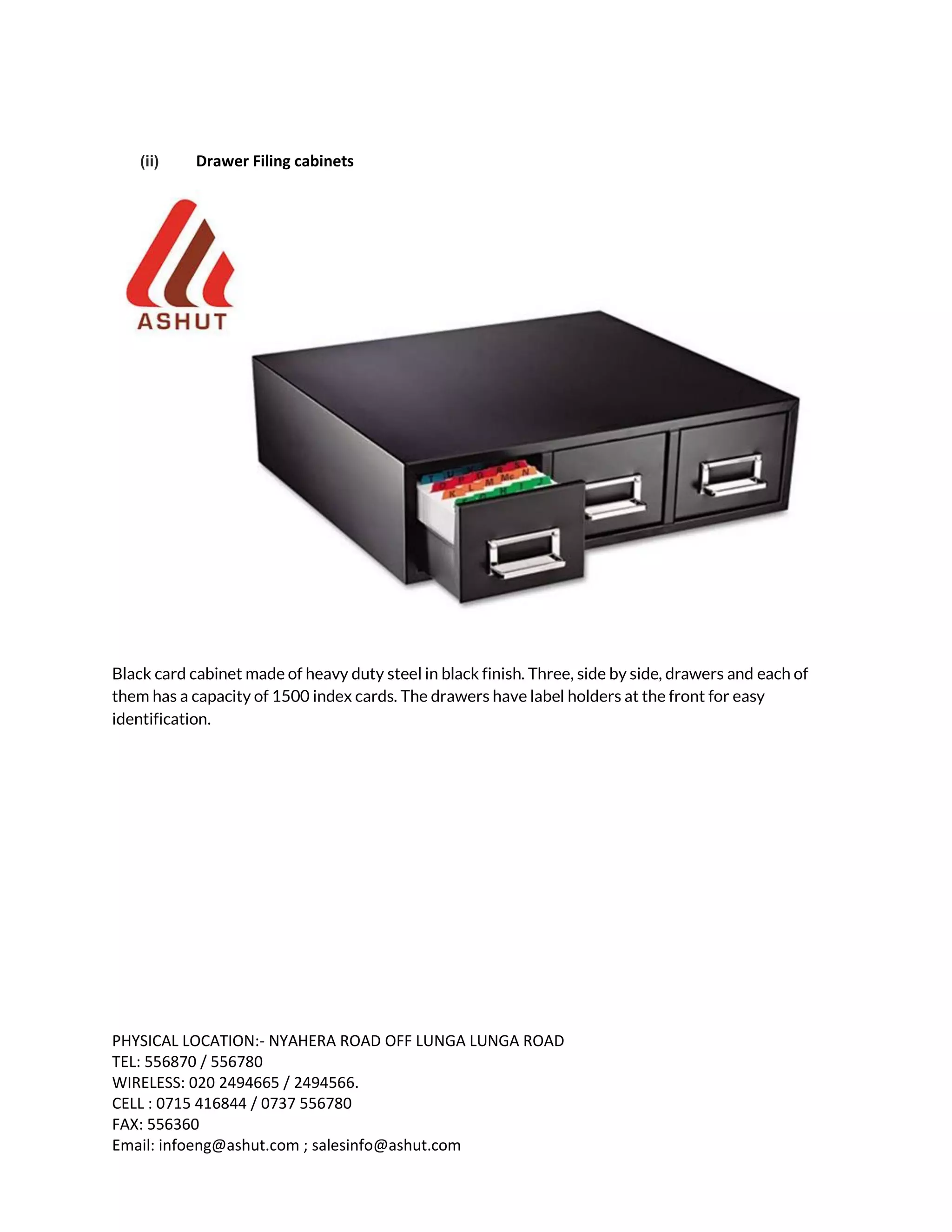 Ashut engineering kenya card filing cabinets | PDF