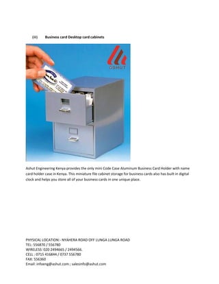 Ashut engineering kenya card filing cabinets | PDF