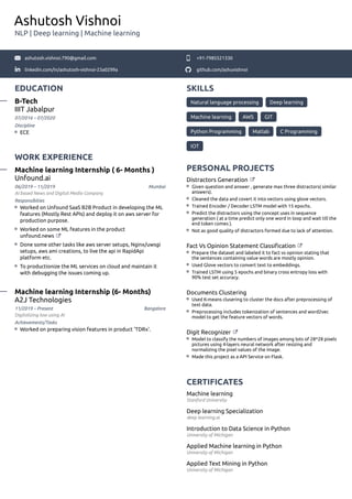 Ashutosh's resume (3) | PDF | Computing | Technology & Computing