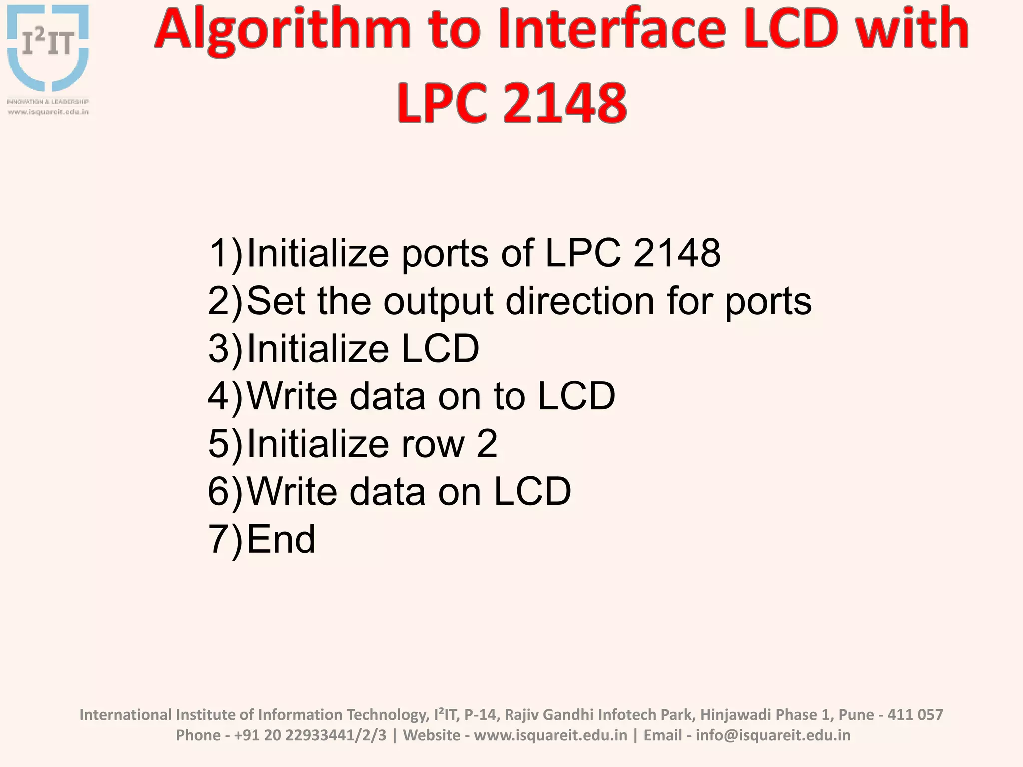 Interfacing Of Lcd With Lpc2148 Pptx