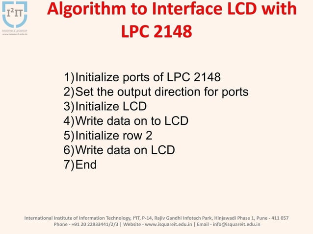 Interfacing of LCD with LPC2148 | PPTX