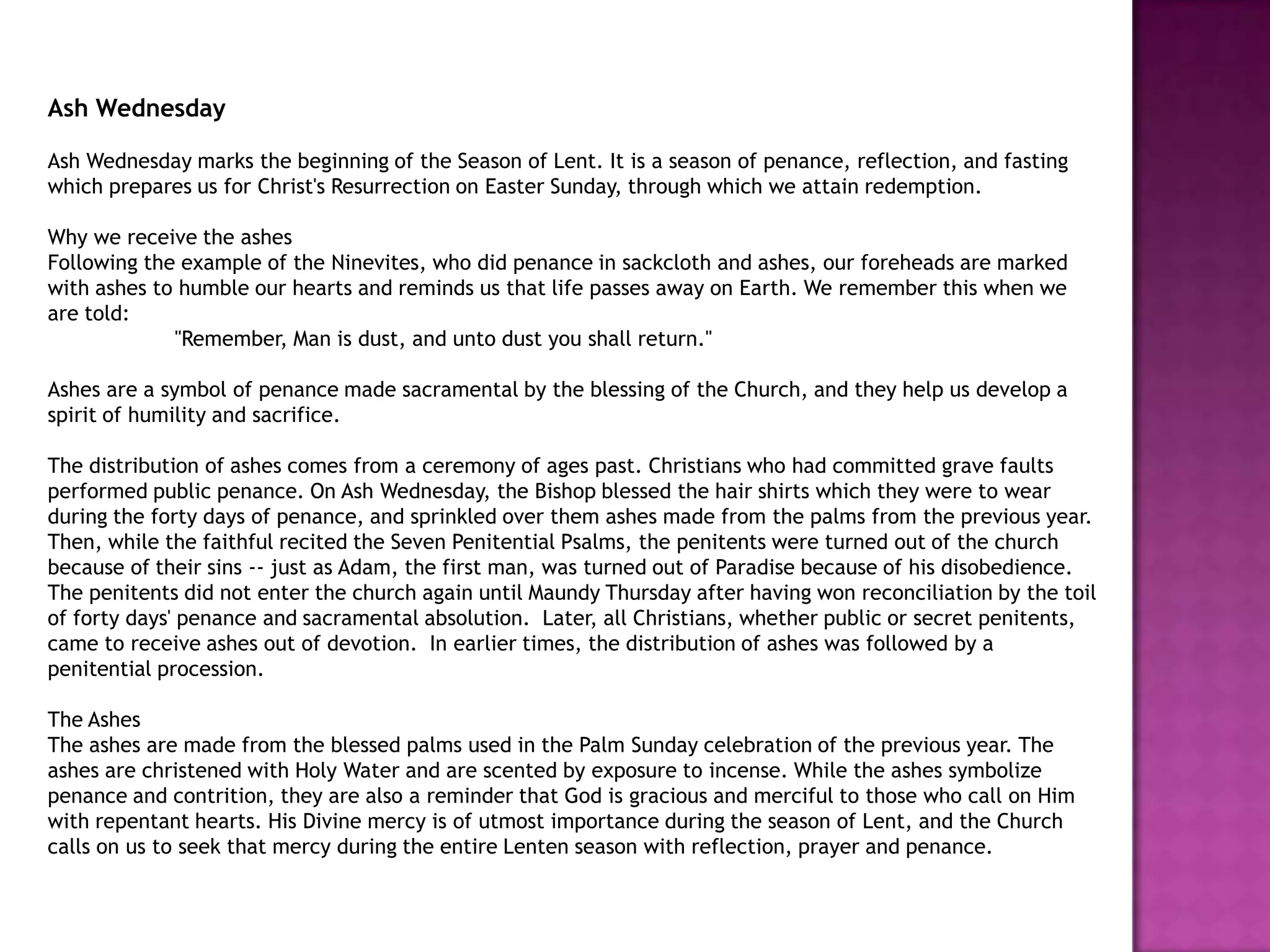 Ash Wednesday | PPTX