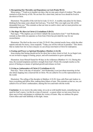 Ash Wednesday: A Call to Repentance and Renewal | DOCX