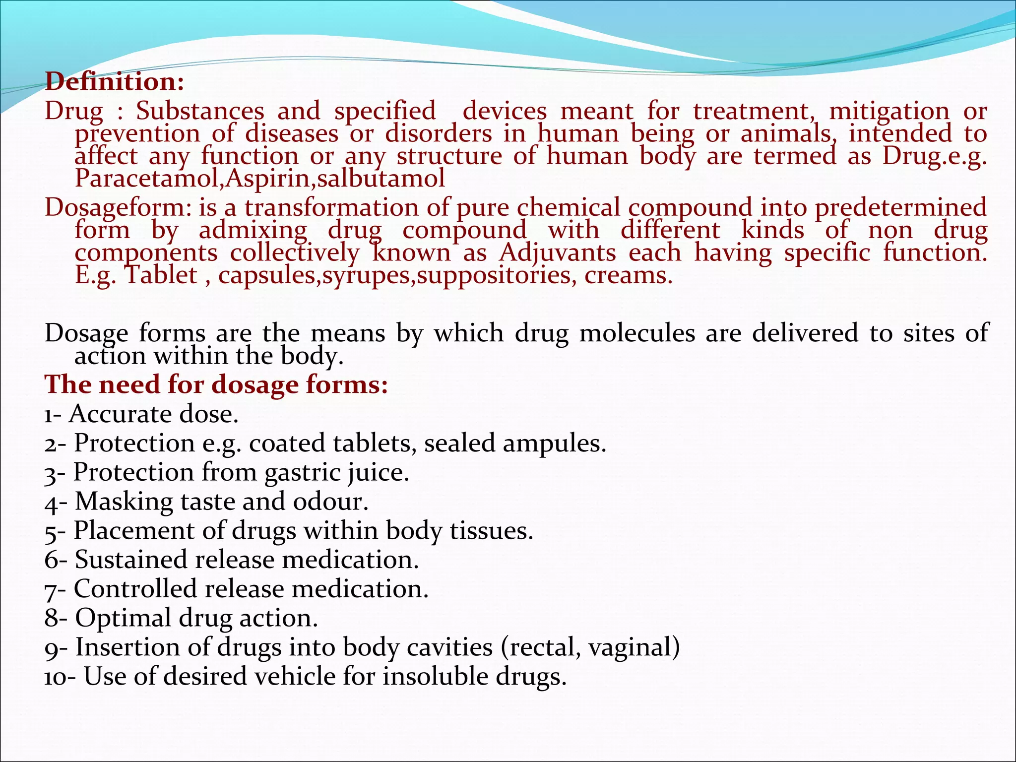 Introduction to Dosage form | PPT