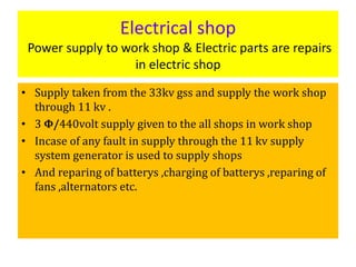 electrical shop ppt north westren railway workshop bikaner | PPT