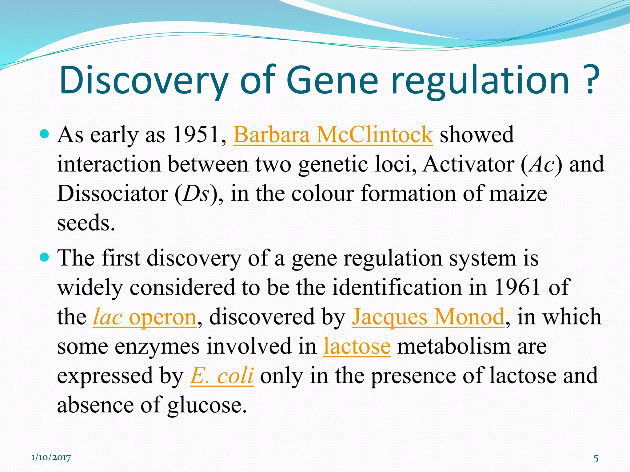 GENE REGULATION IN PROKARYOTES | PPTX