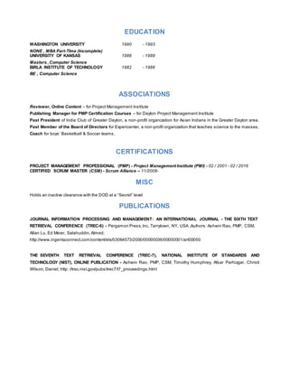 Ashwin Rao's Resume | PDF