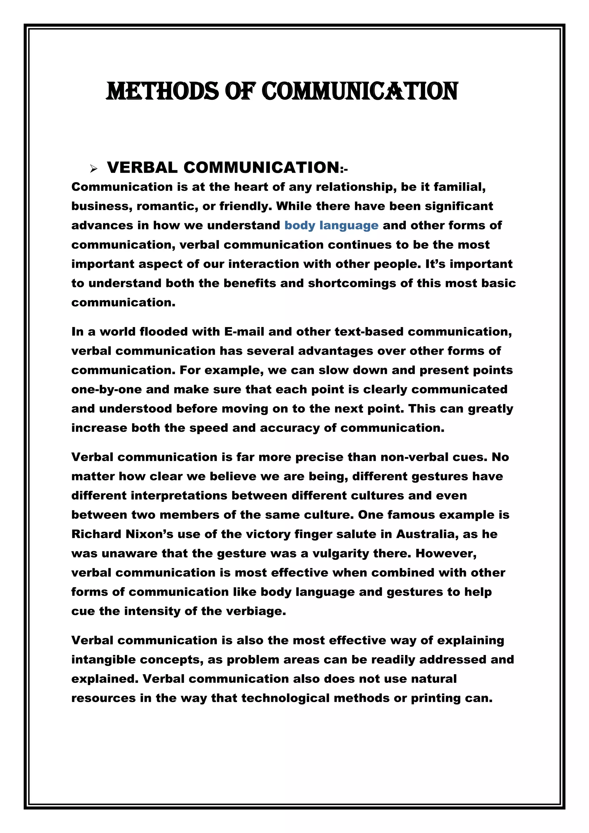 Report of introduction to communication | DOCX