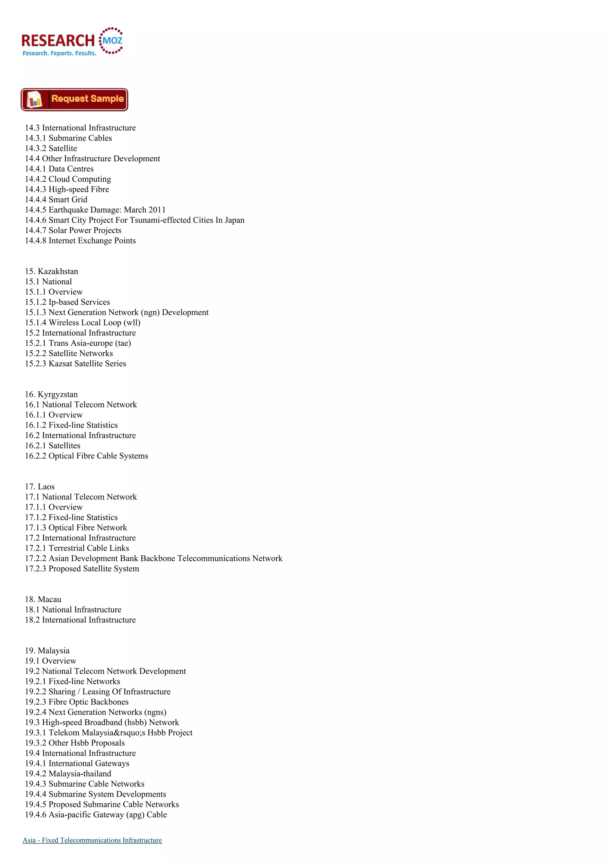 Asia fixed telecommunications infrastructure | PDF