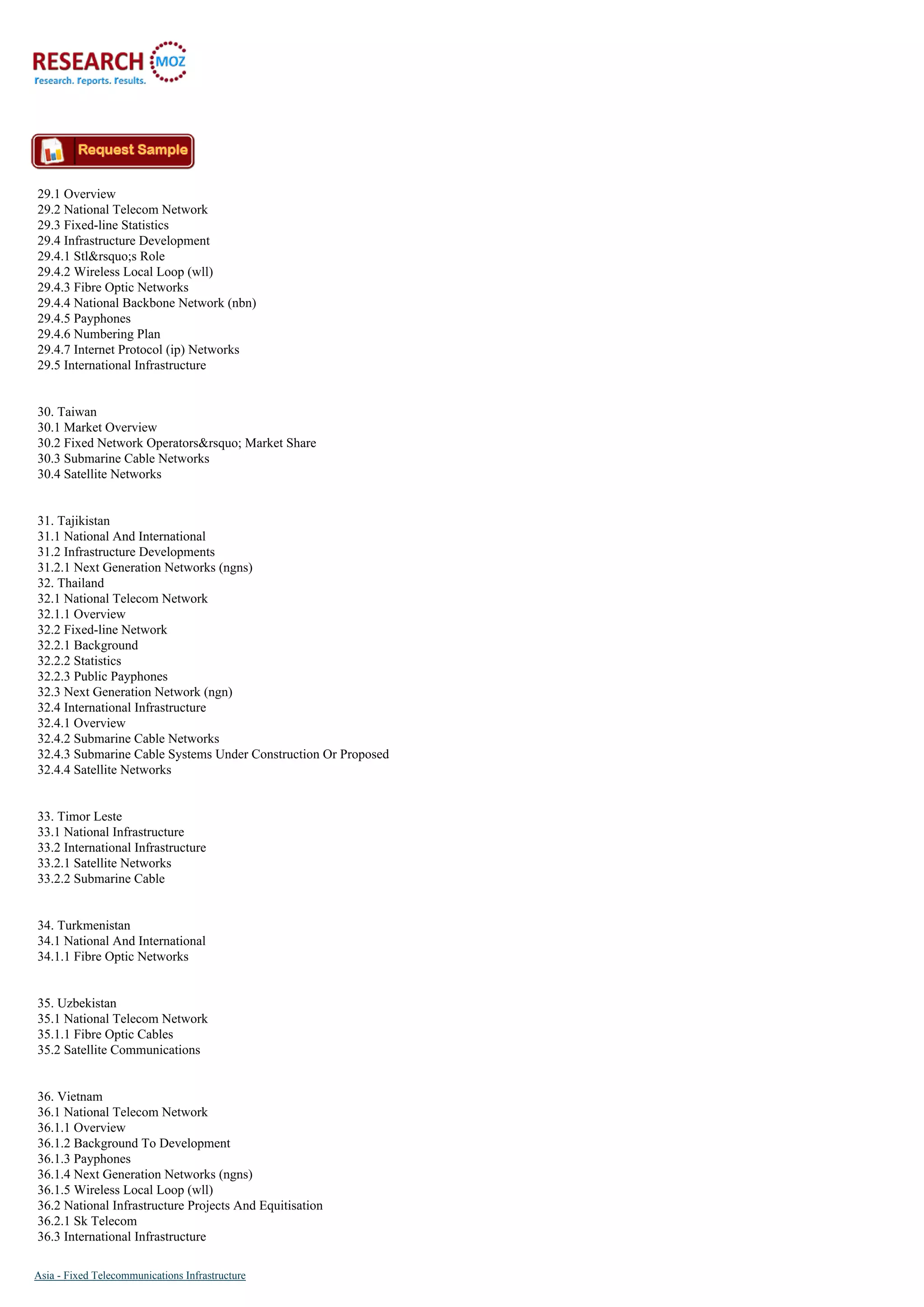 Asia fixed telecommunications infrastructure | PDF