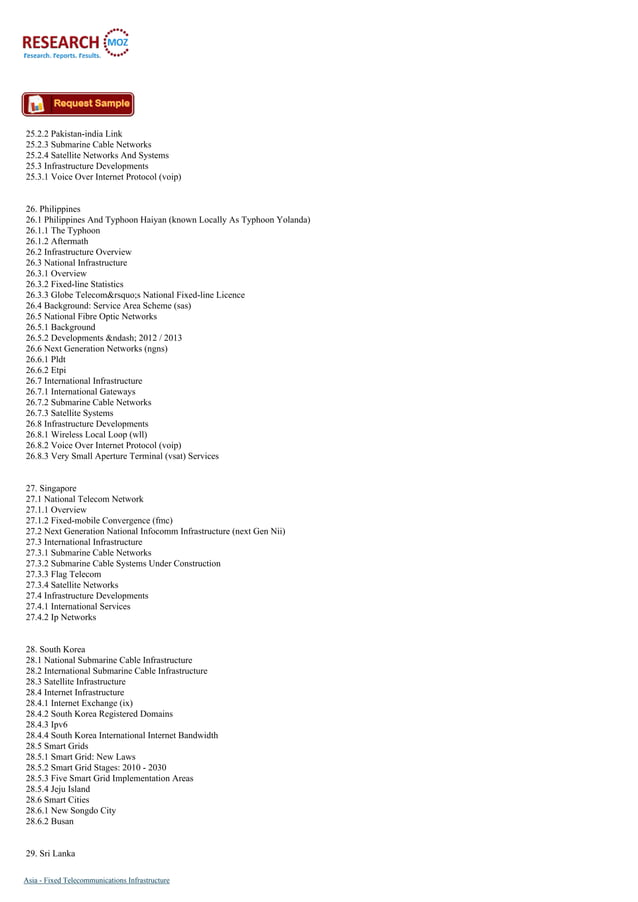 Asia fixed telecommunications infrastructure | PDF