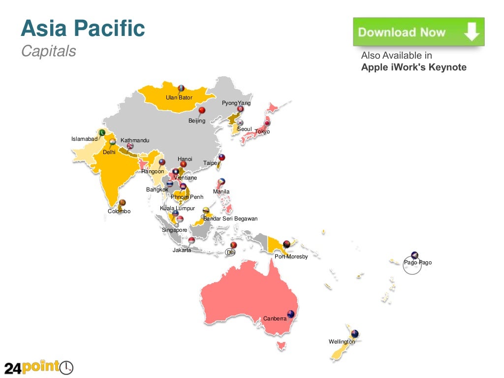 Asia Pacific Country Maps - PowerPoint Slides