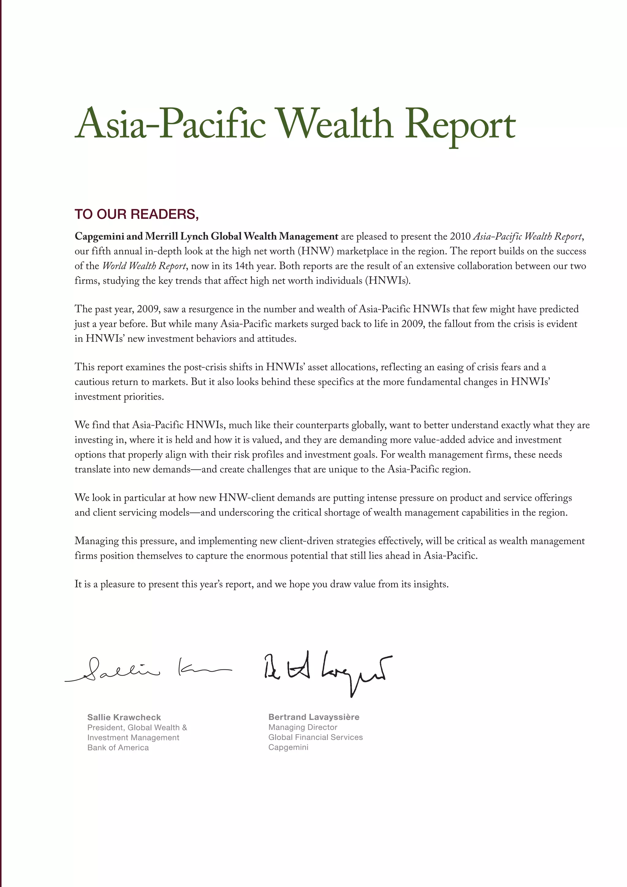 Asia-Pacific Wealth Report 2010 | PDF