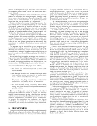 Paper: A Solution for the Automated Detection of Clickjacking Attacks | PDF