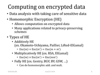 Efficient Two-level Homomorphic Encryption in Prime-order Bilinear Groups and A Fast ...