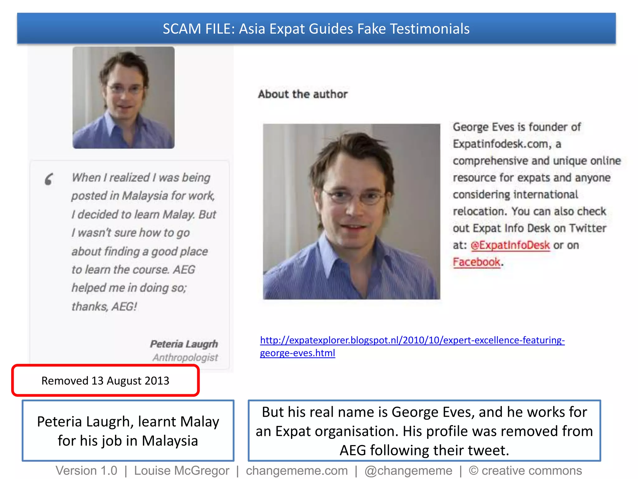 Asia Expat Guides fake testimonials | PPT