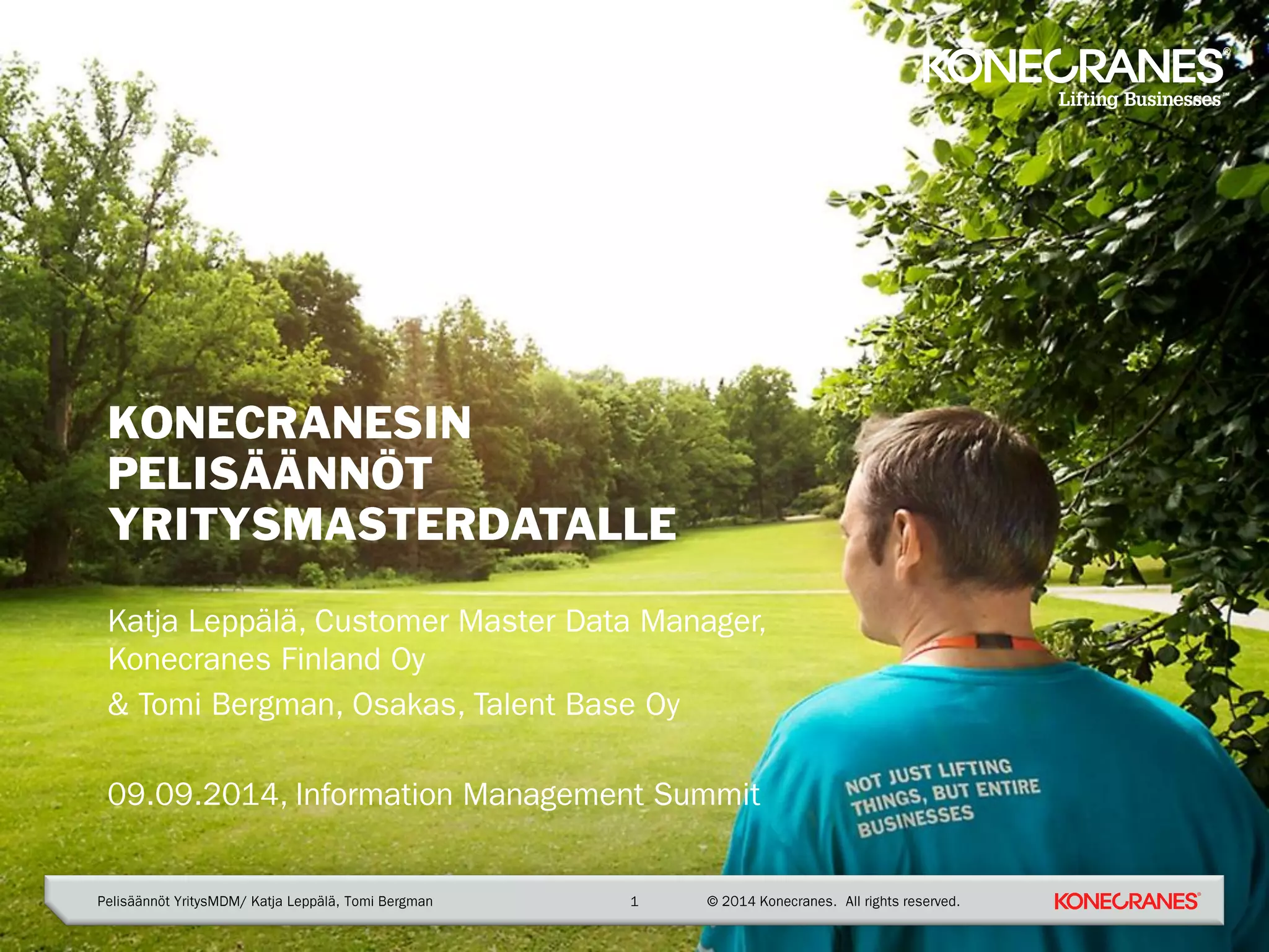 Talent Base Case: Konecranes - Asiakastiedon globaali master data | PDF