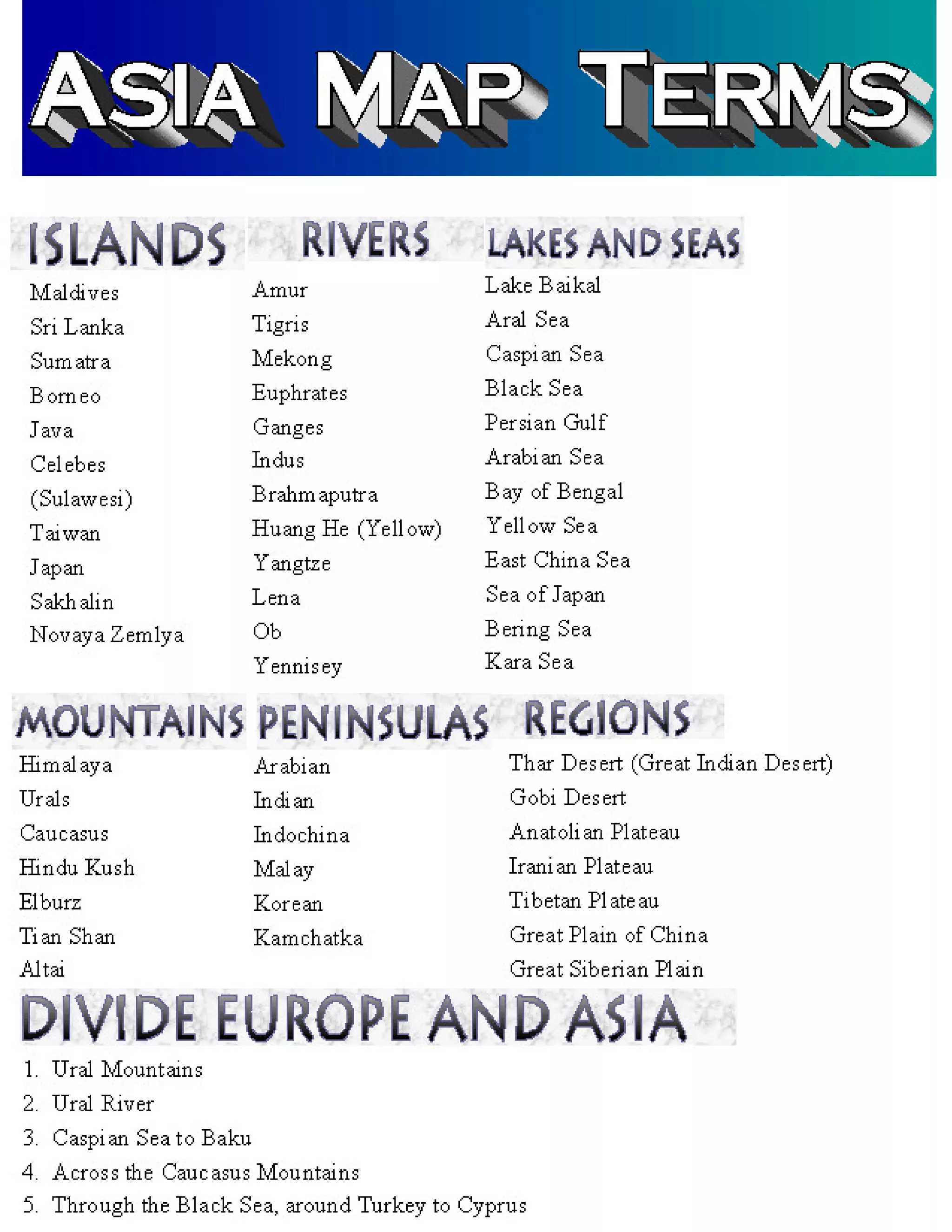 Asia map packet | PDF