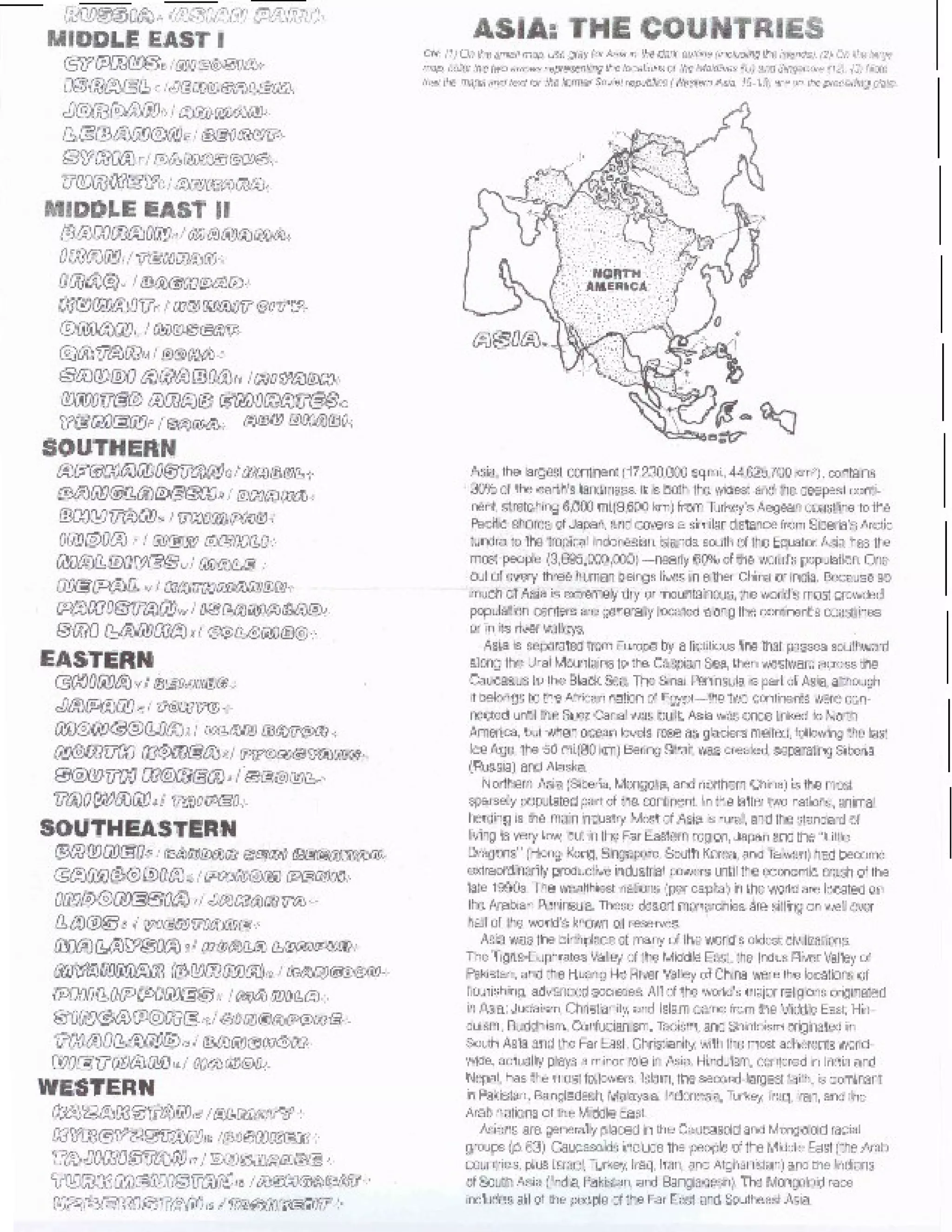 Asia map packet | PDF