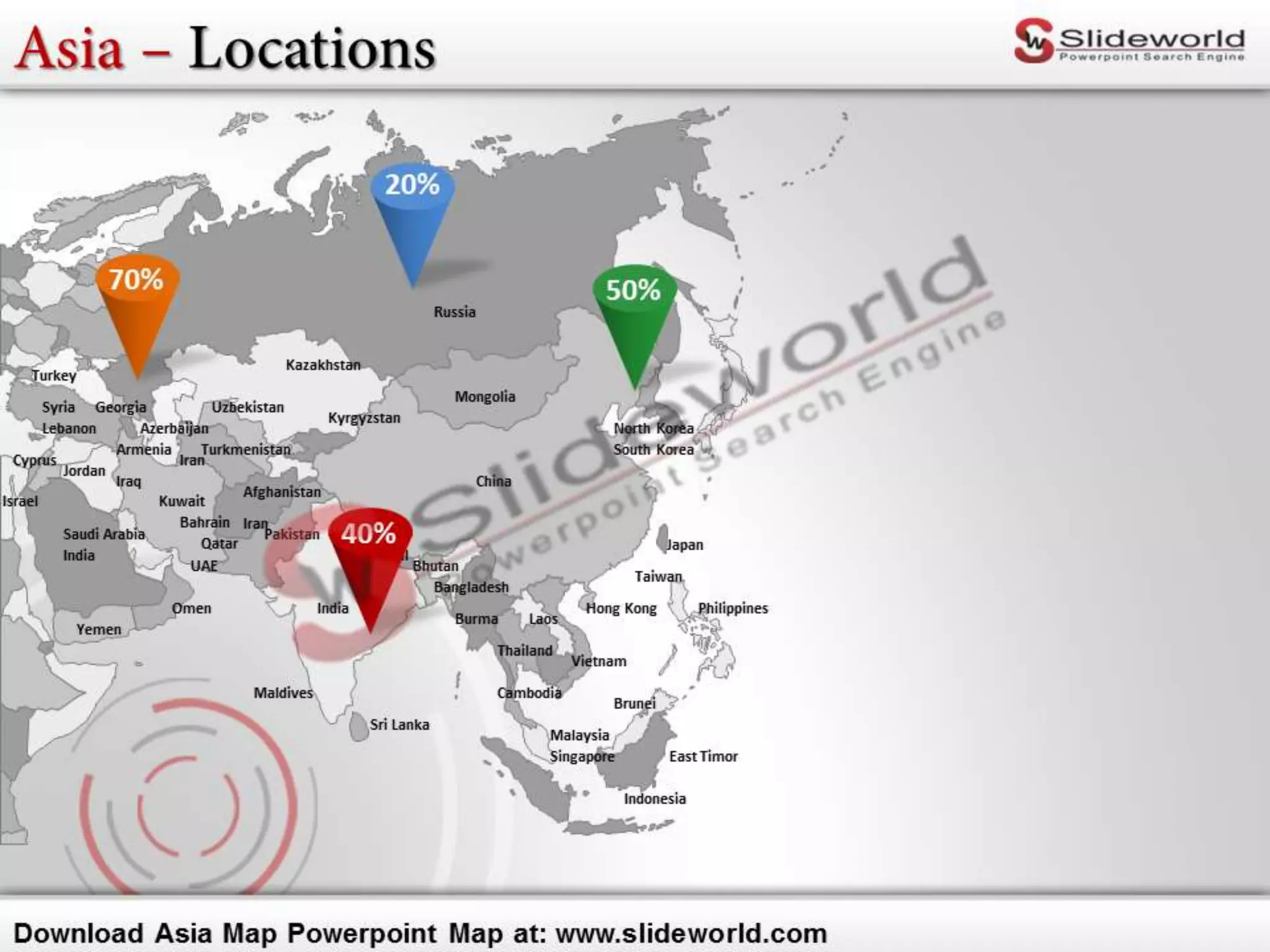 Asia Map Powerpoint Map - SlideWorld | PPT
