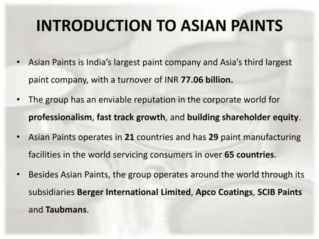 Asian paints analysis | PPTX