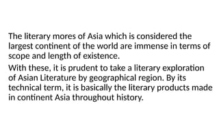 ASIAN-LITERATURE about chinese and korea | PPTX