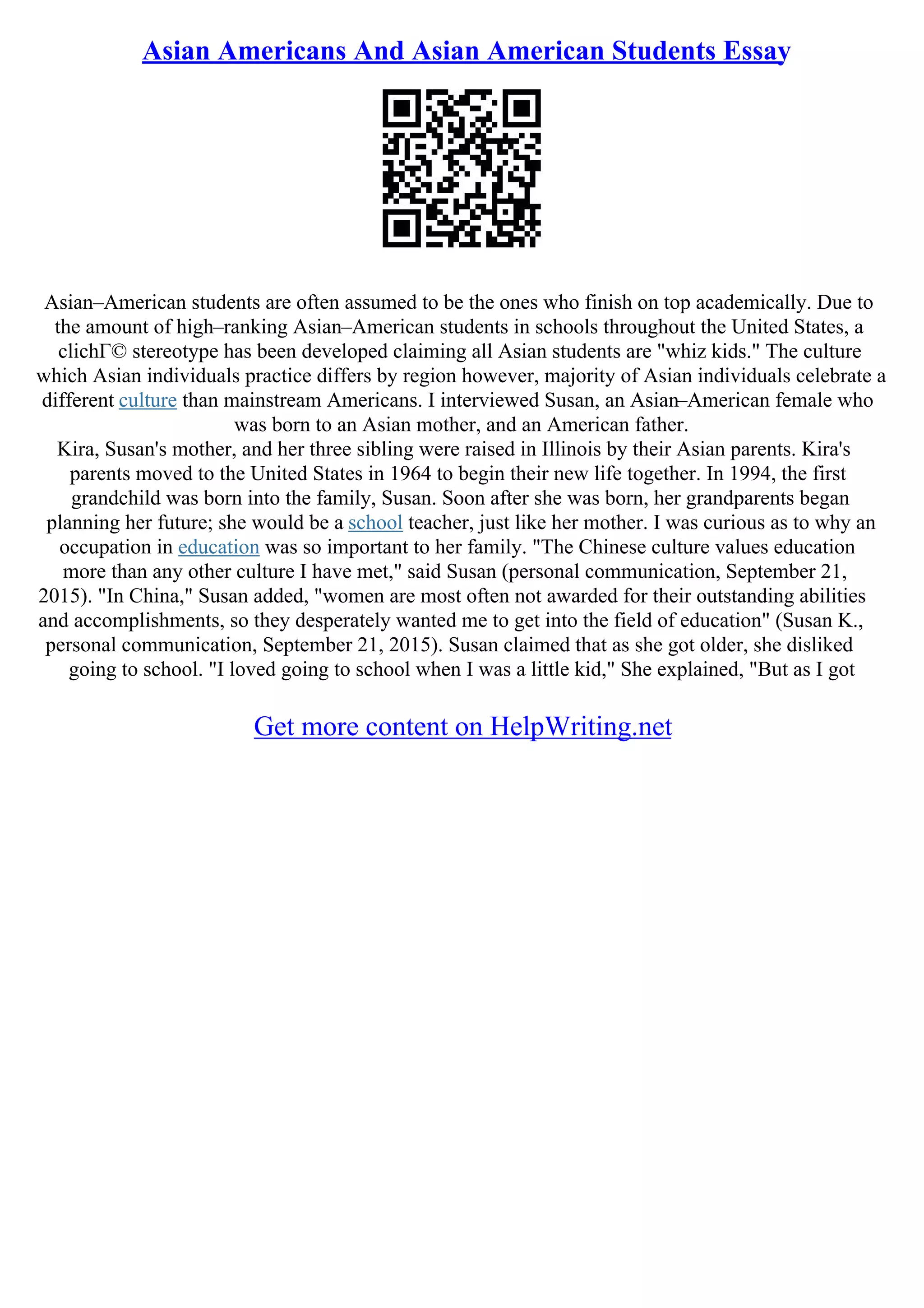 Asian American Essay | PDF