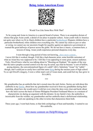 Asian American Essay | PDF