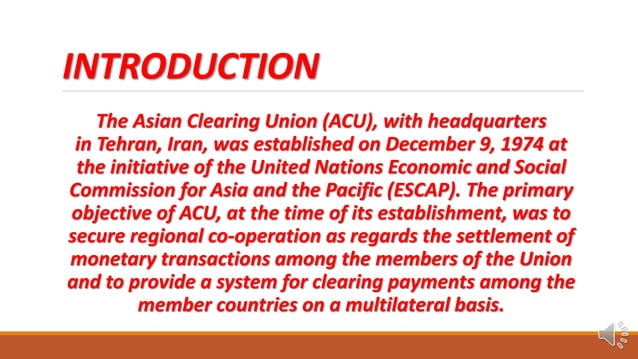 Asian Clearing Union | PPTX | Currencies | Economy
