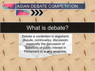 Asian debate competition | PPTX